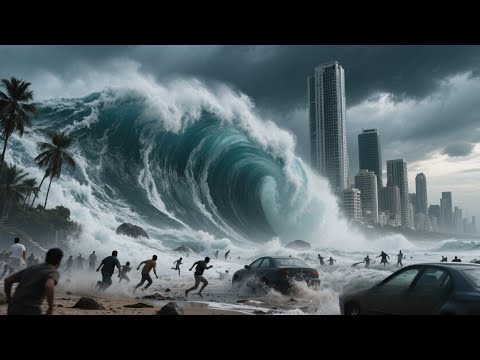 Mega Tsunami Strikes The West Coast - Final Moments Before Los Angeles Disappears (AI Cinematic)