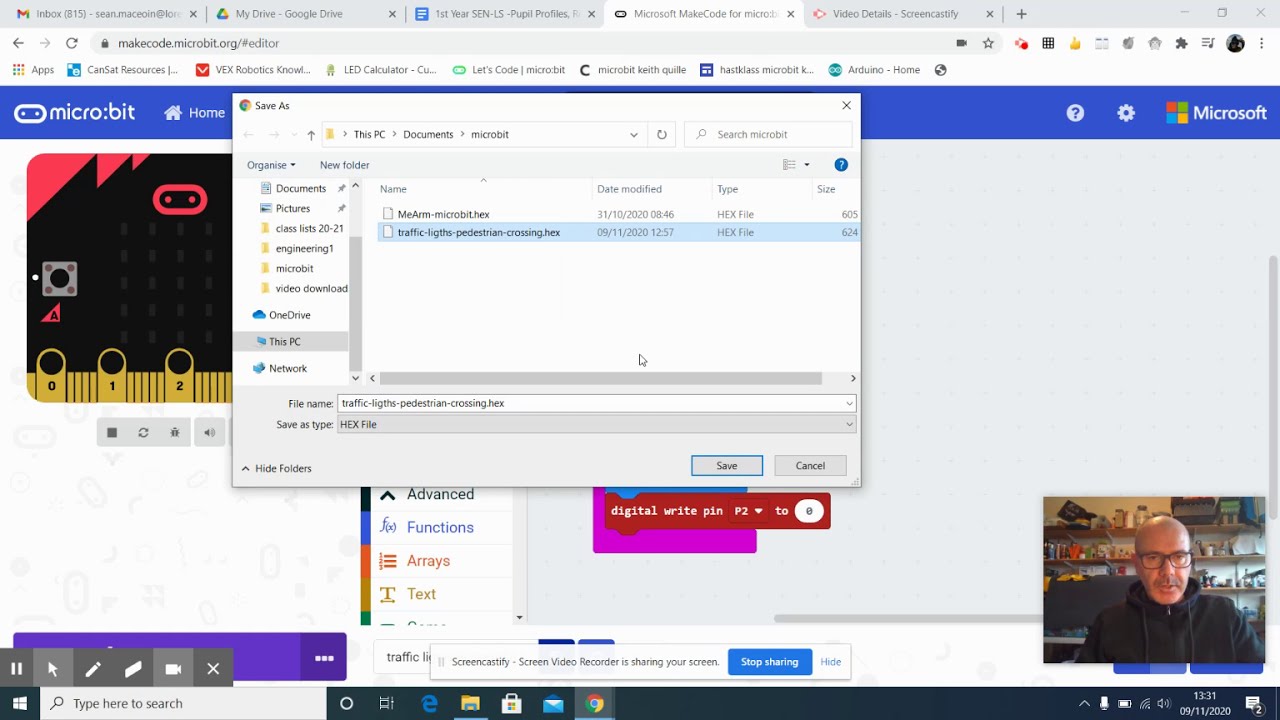 saving to the microbit
