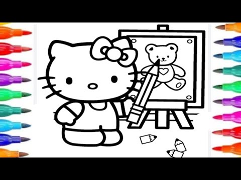 Drawing and Colouring Hello kitty | hello kitty drawing a picture for kids and toddlers