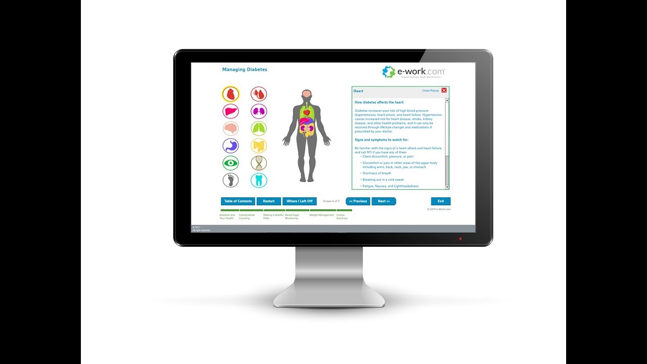 e-work.com, Diabetes e-Learning Series