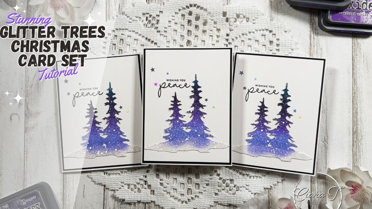 Stunning Glitter Trees Christmas Card Tutorial | 12 Weeks of Christmas Series Week Four