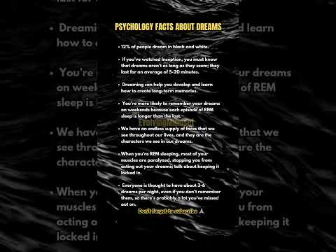 Psychology Facts about Dreams #psychology #facts #tips #dream #motivation #quotes