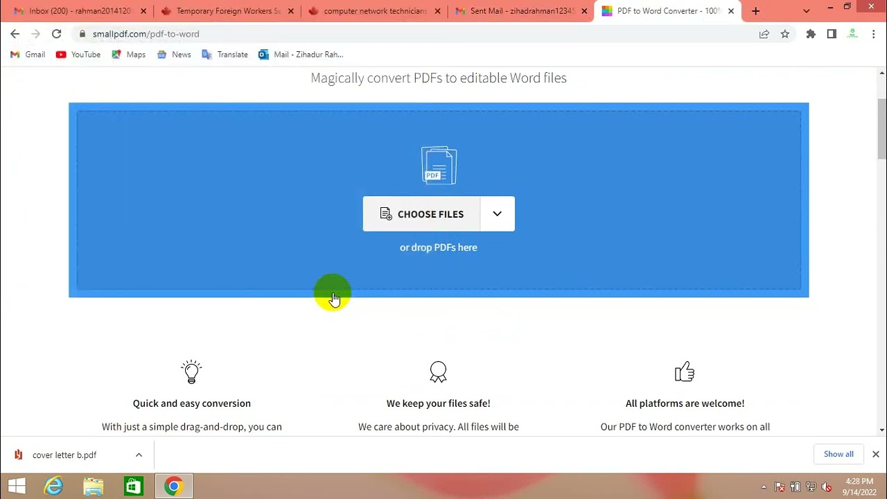 PDF to Word Convert Online free bangla tutorial 2022 || SmallPDF || How to Technology