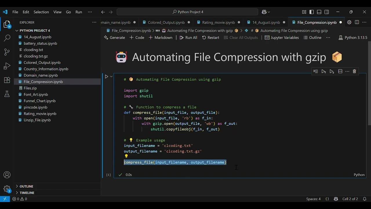 How to Compress a File Using Python | Gzip File Compression Tutorial