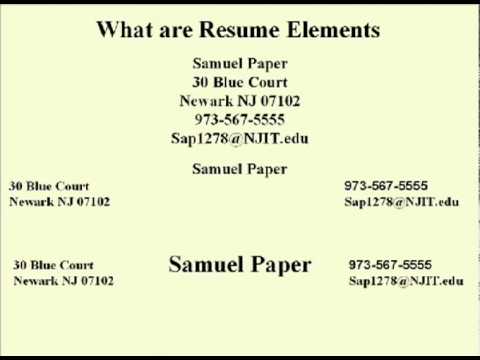 ENG 352 Technical Writing - 39 - Resume Elements