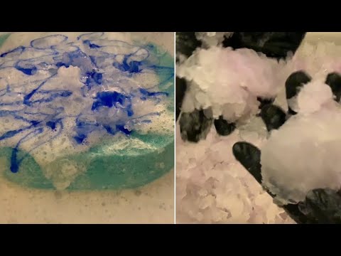 ASMR Purple Laundry Crystals, Palmolive Oxy, Tide Matic,Pink Dish Soap, Hot Water + Sudsy Sponges