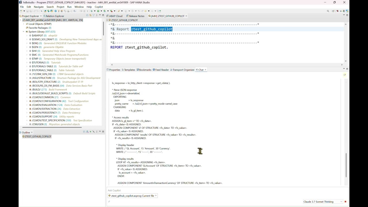 Eclipse + GitHub Copilot = Lightspeed SAP ABAP Development