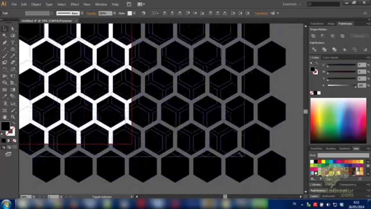 Simple tutorial how to make a hexagon pattern (honeycomb) in illustrator