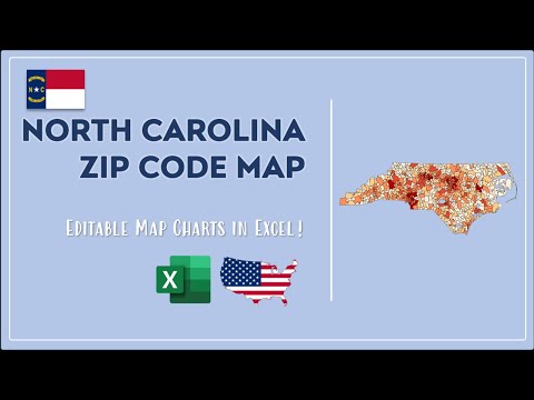 North Carolina Zip Code Map in Excel - Zip Codes List and Population Map