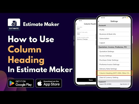 How to use column heading | Estimate & Invoice - Maker App For Android | iPhone