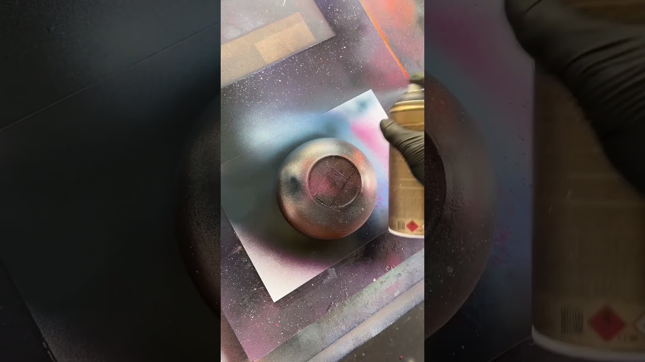 Planet painting techniques you may not have seen before! #spraypaint #art #shorts