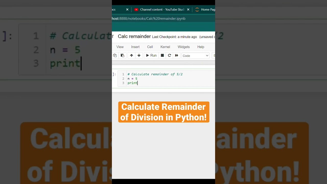 Calculate Remainder of Division! Python #shorts #python #programming #coding