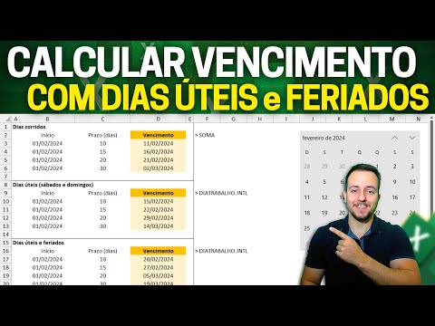 Calcular Prazo de Vencimento com Dias Úteis, Feriados ou Dias Corridos | Data Inicial e Final Excel