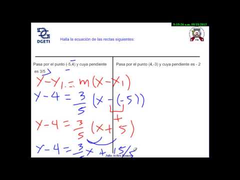 II. 2 Ecuación de la recta en la forma Punto-Pendiente | Math-Tutor