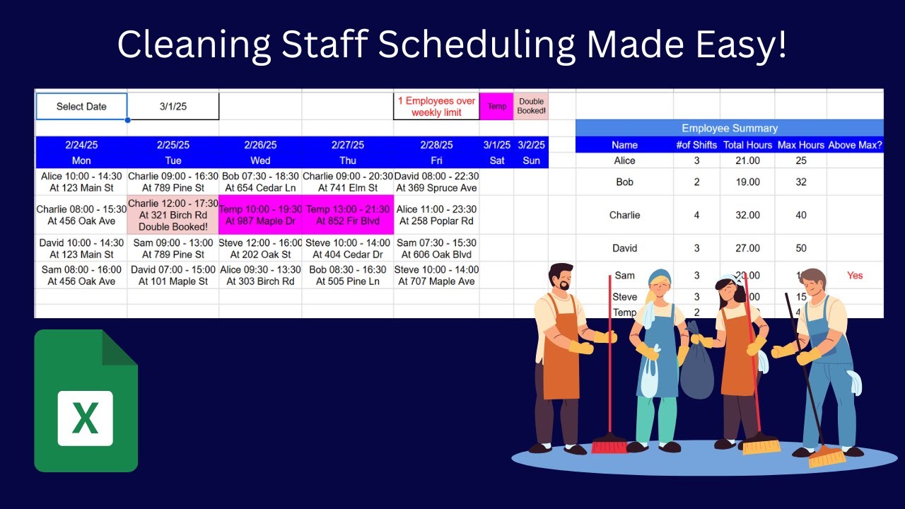 streamline your cleaning service’s employee scheduling with google sheets