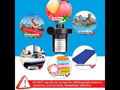 Electric Air Pump, AGPtEK Portable Quick-Fill Air Pump with 3 Nozzles