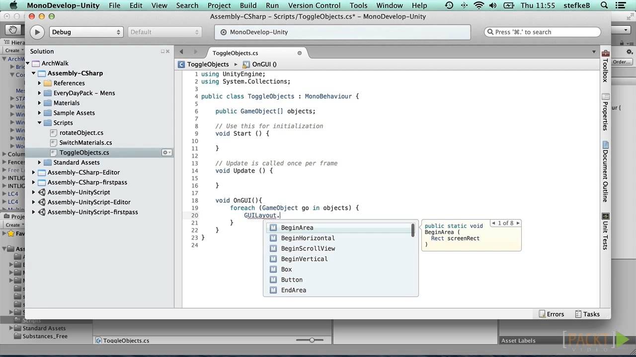 Hiding and Showing Objects | packtpub.com