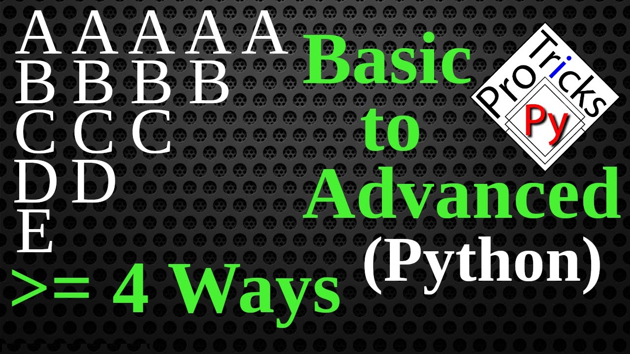 Python Pattern Program - Print Characters in Triangle Shape in Python | Python Character Pattern 7