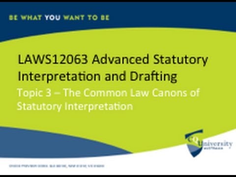 Legal writing course: Canons of statutory interpretation