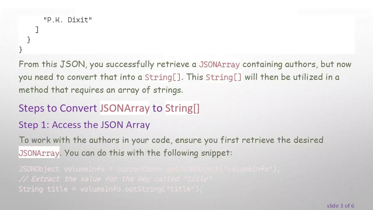 How to Convert JSONArray to Java String[] in a Simple Way
