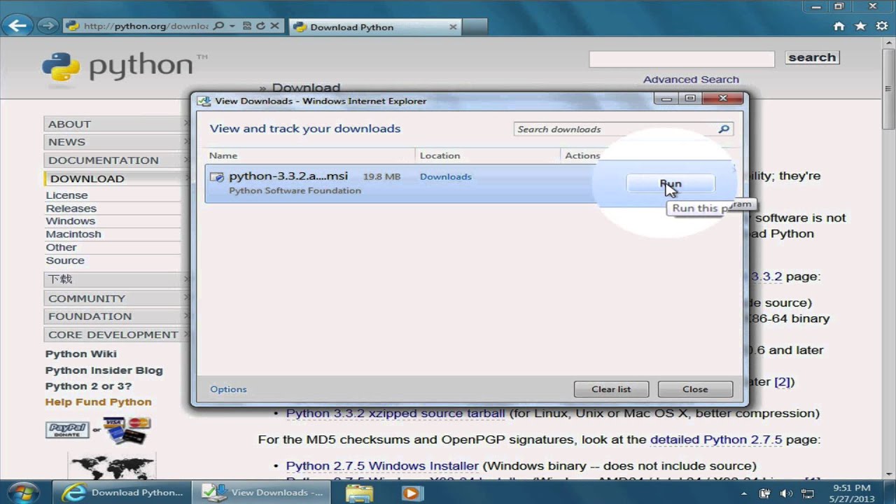 Python3: Windows 7 installation