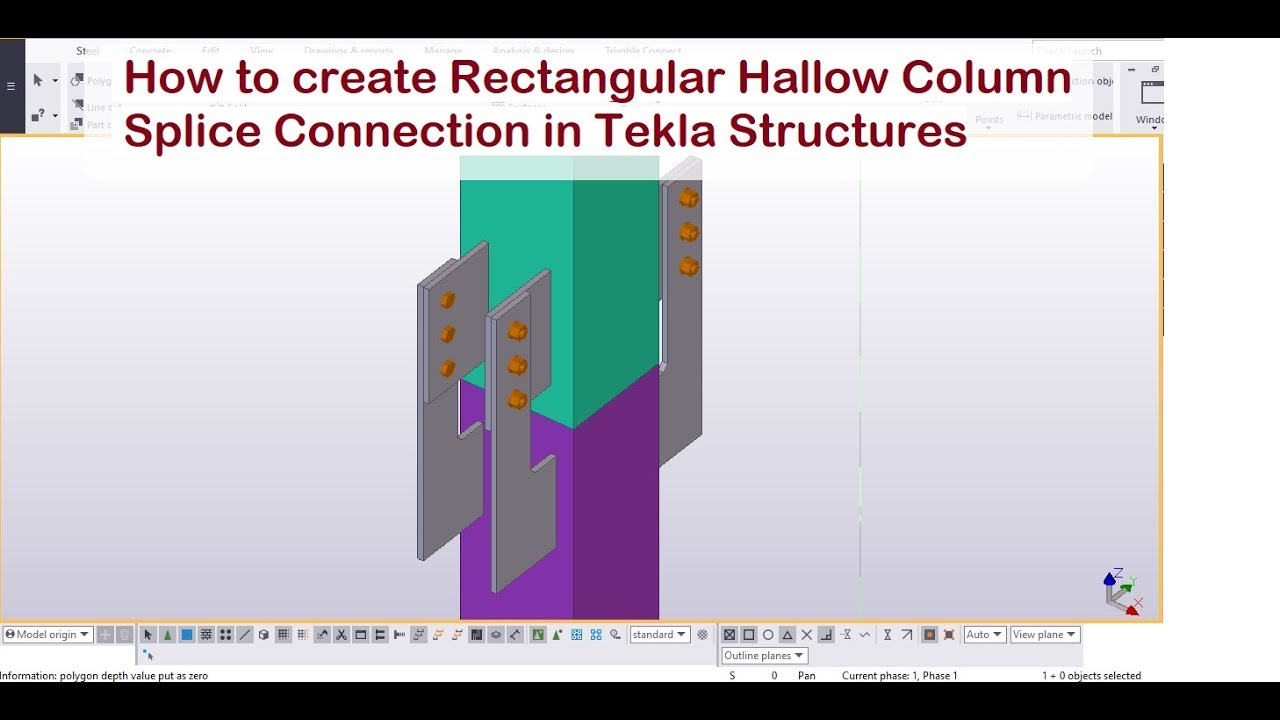 How to create Rectangular Hallow Column Splice Connection in Tekla Structures