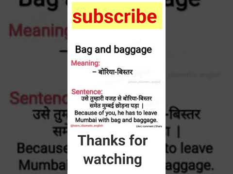 Bag and baggage idiom with meaning and use#youtubeshorts