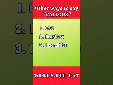 Another word for "CALLOUS" #englishlearners #englishlearning #youtubeshorts