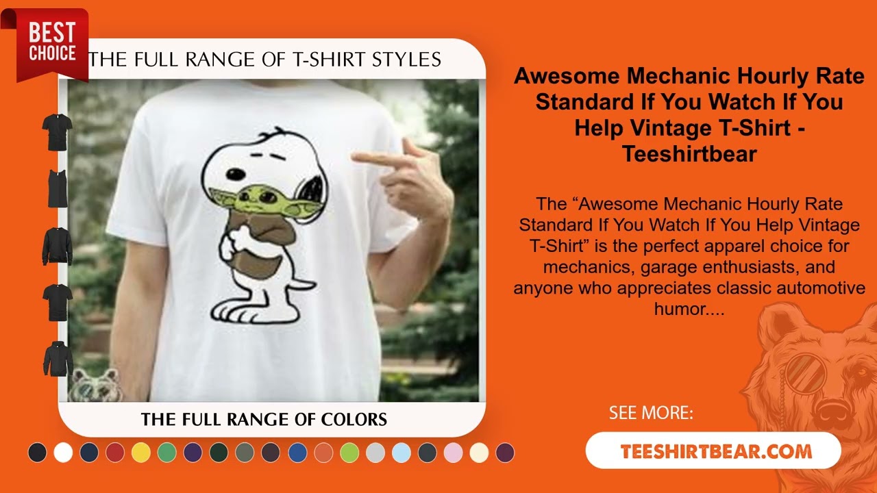 Awesome Mechanic Hourly Rate Standard If You Watch If You Help Vintage T-Shirt