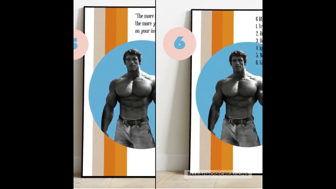 Retro Arnold Schwarzenegger inspired Motivational Vector Art Posters