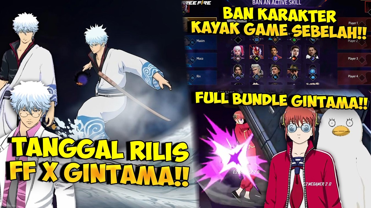 FF x GINTAMA RELEASE DATE!! Leaked Character Ban Features & Latest Gintama Free Fire Bundle Appea...
