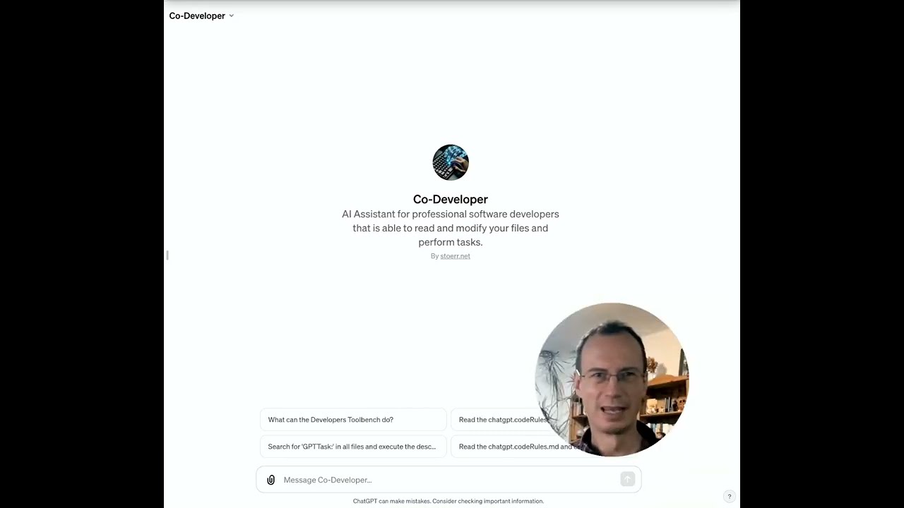 The Co-Developer GPT engine - let ChatGPT read and write your local files and execute actions