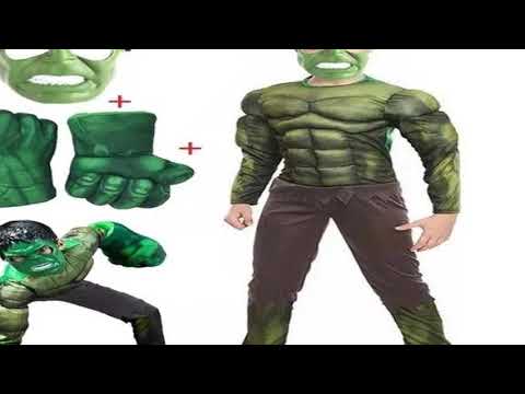 Halloween Boys Superhero Costume Muscle suit Green Giant Cosplay Clothes Kids Anime Party Birthday G