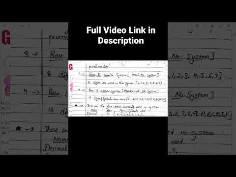 Number System || Digital Electronics B.TEch Study Material || Handwritten Notes || Important Notes