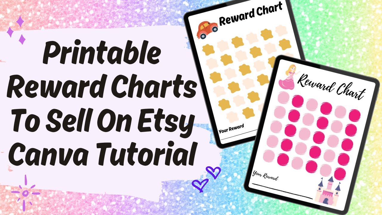 Creating a Simple Reward Chart To Sell On Etsy - Canva Tutorial