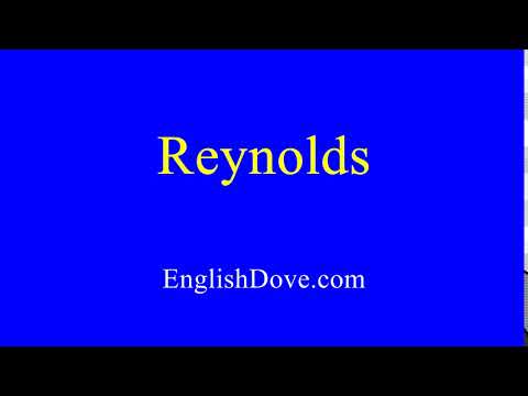 How to pronounce Reynolds in American English.