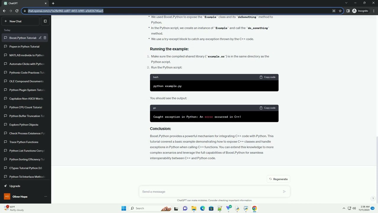 Boost Python and Python exceptions