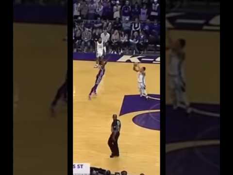 Two Markquis Nowell Logo Threes From Last Season!! 🏀🔥🟣⚪️ #shorts #basketball #kstate #foryou