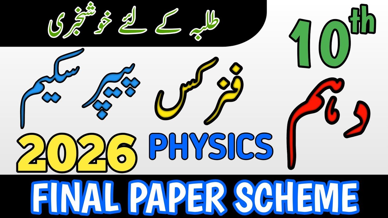 Class 10 Physics Pairing Scheme 2026 | 10th Class Physics Pairing Scheme 2026