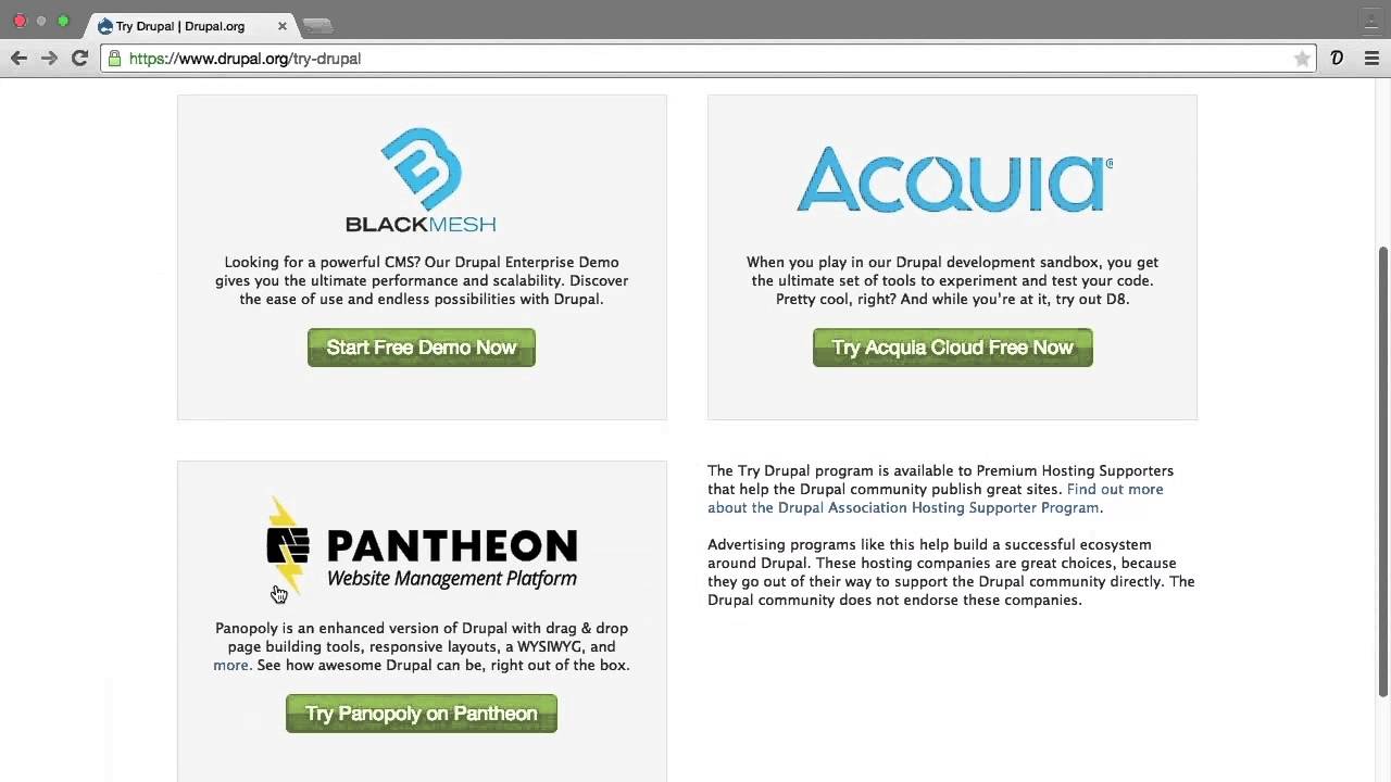 Learning Drupal 8 Tutorial | Installing Drupal Through An Online Service