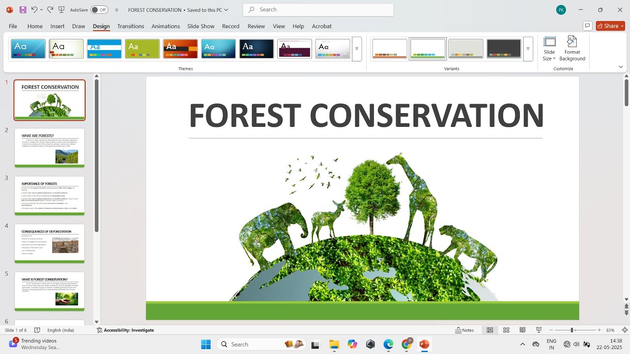 How to Make a PowerPoint Presentation on FOREST CONSERVATION  🌱 | Forest Conservation Presentation |