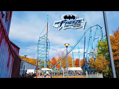 Mr. Freeze Reverse Blast At Six Flags St. Louis | Off-Ride Footage - No Copyright