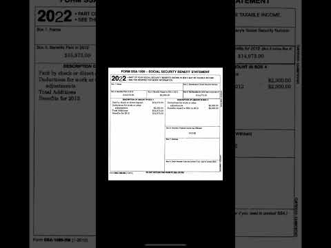 Form SSA-1099 for Tax Purposes - Social Security Benefits