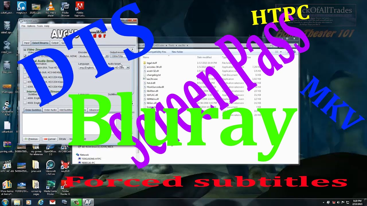 Setting up compression tools and codecs for bluray authoring and playback