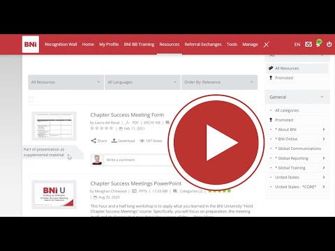 BNI Business Builder Basics — Chapter Success Meeting