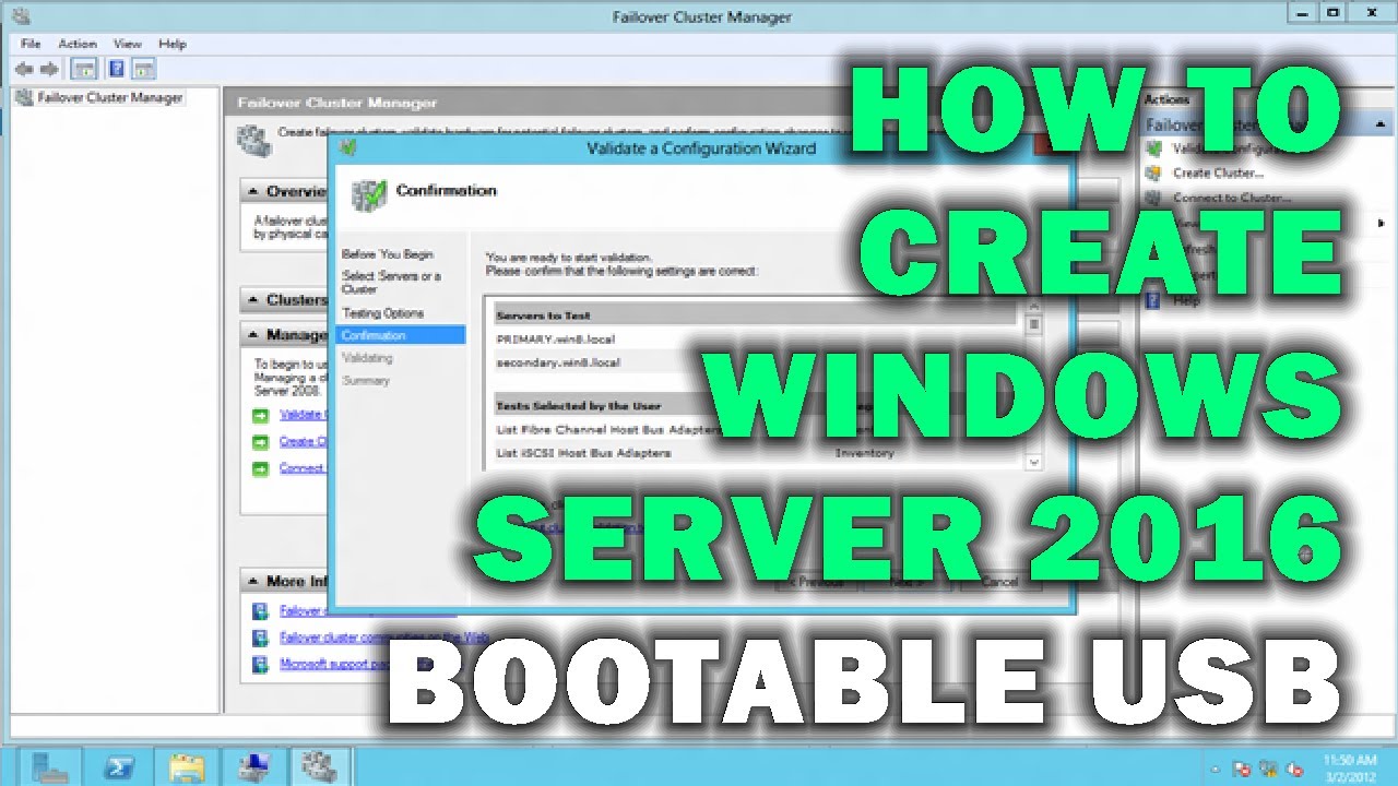 HOW TO CREATE WINDOWS SERVER 2016 BOOTABLE USB