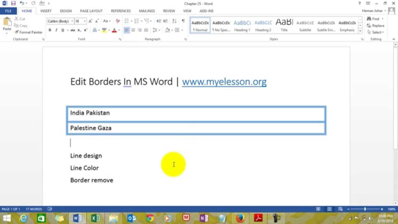 Learn How To Edit Border In Ms Word Learn Excel Course Ms Word Course And Ms Excel Course