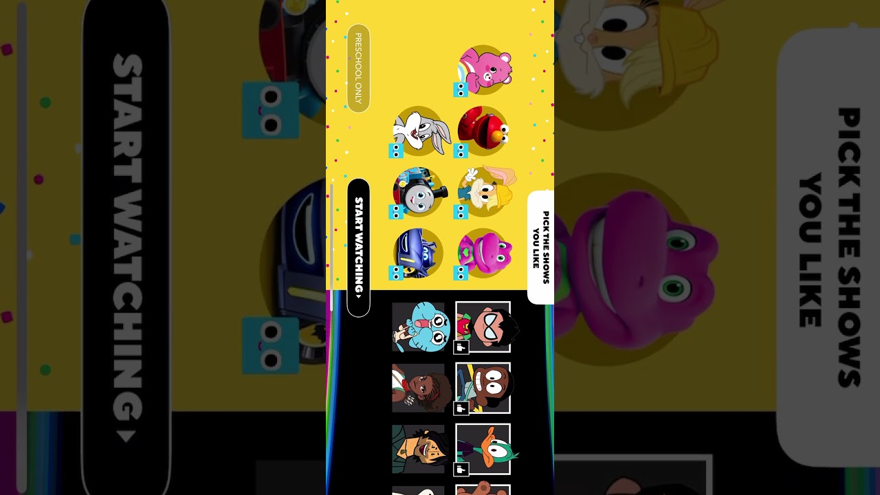 Choosing All shows on the Cartoon Network app