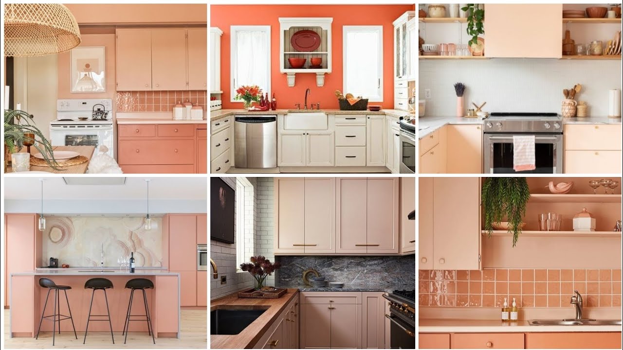 Beautiful peach kitchen cabinets design ideas ll latest peach color kitchen ideas/amazing modern