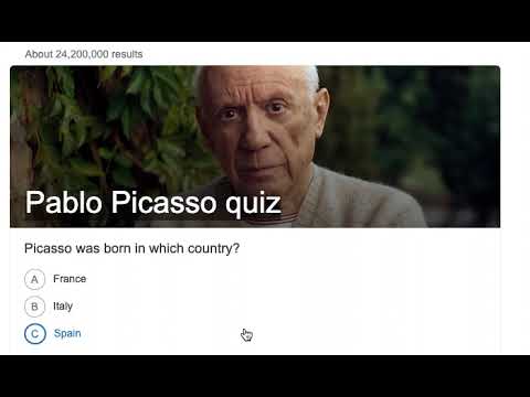 Pablo Picasso Bing quiz